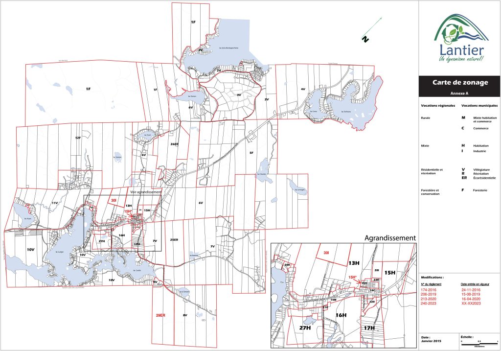 Zonage – Municipalité de Lantier